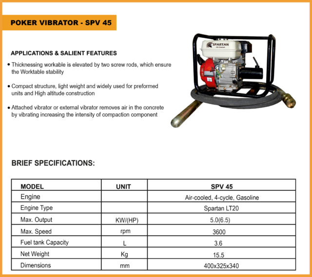 45mm poker vibrator supplier and price